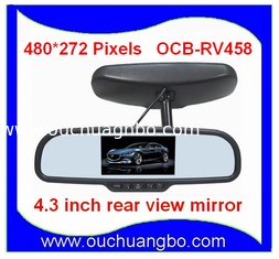 China Car Rear View Rearview Mirror Monitor with Special Bracket 480*272 Resolution 2Video Input supplier