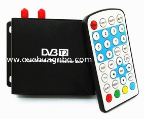 China Ouchuangbo  Car DVB-T2 TV Receiver Dual Tuner For Car DVD High Speed Mpeg4 Car Digital TV Box Tuner Auto Mobile supplier