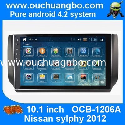 Ouchuangbo android car audio Nissan sylphy 2012 with radio bluetooth gps navigation system 10.1 inch touch screen supplier