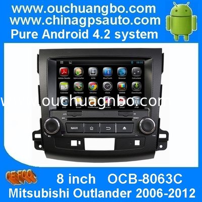 Ouchuangbo Car Multi-touch Screen Pure Android 4.2 Auto DVD Radio Stereo for Mitsubishi Outlander 2006-2012 OCB-8063C supplier