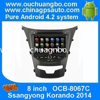 Ouchuangbo Android 4.2 Car DVD Radio Stereo System for Ssangyong Korando 2014 3G Wifi USB GPS OCB-8067C supplier