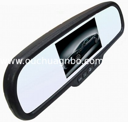 Car Rear View Rearview Mirror Monitor with Special Bracket 480*272 Resolution 2Video Input supplier