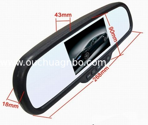 Car Rear View Rearview Mirror Monitor with Special Bracket 480*272 Resolution 2Video Input supplier