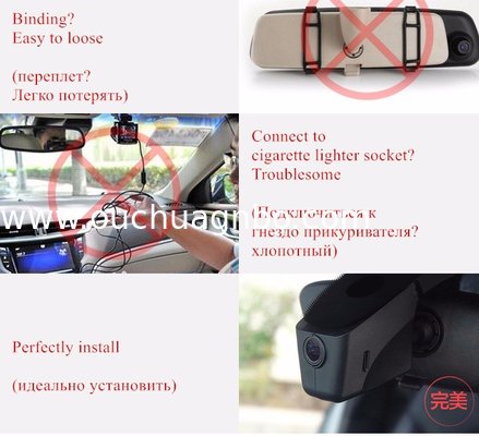 Ouchuangbo Hidden car dvr camera video recorder with WIFI wide-angle lensA PP Control supplier