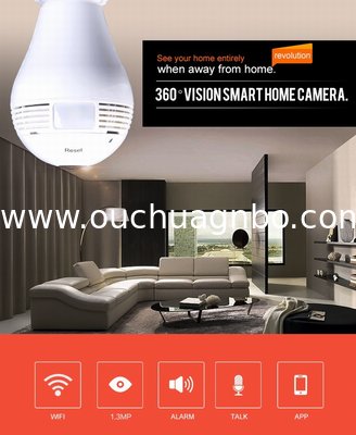 960P 360 Degree Fisheye Panoramic Wifi Wireless P2P Hidden IP Camera LED Bulb Light supplier