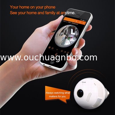 960P 360 Degree Fisheye Panoramic Wifi Wireless P2P Hidden IP Camera LED Bulb Light supplier