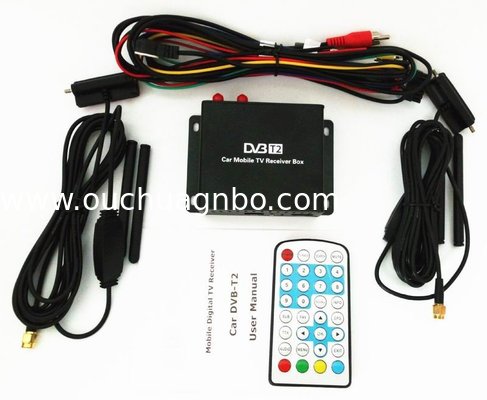 Ouchuangbo  Car DVB-T2 TV Receiver Dual Tuner For Car DVD High Speed Mpeg4 Car Digital TV Box Tuner Auto Mobile supplier