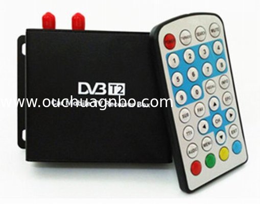 Ouchuangbo  Car DVB-T2 TV Receiver Dual Tuner For Car DVD High Speed Mpeg4 Car Digital TV Box Tuner Auto Mobile supplier